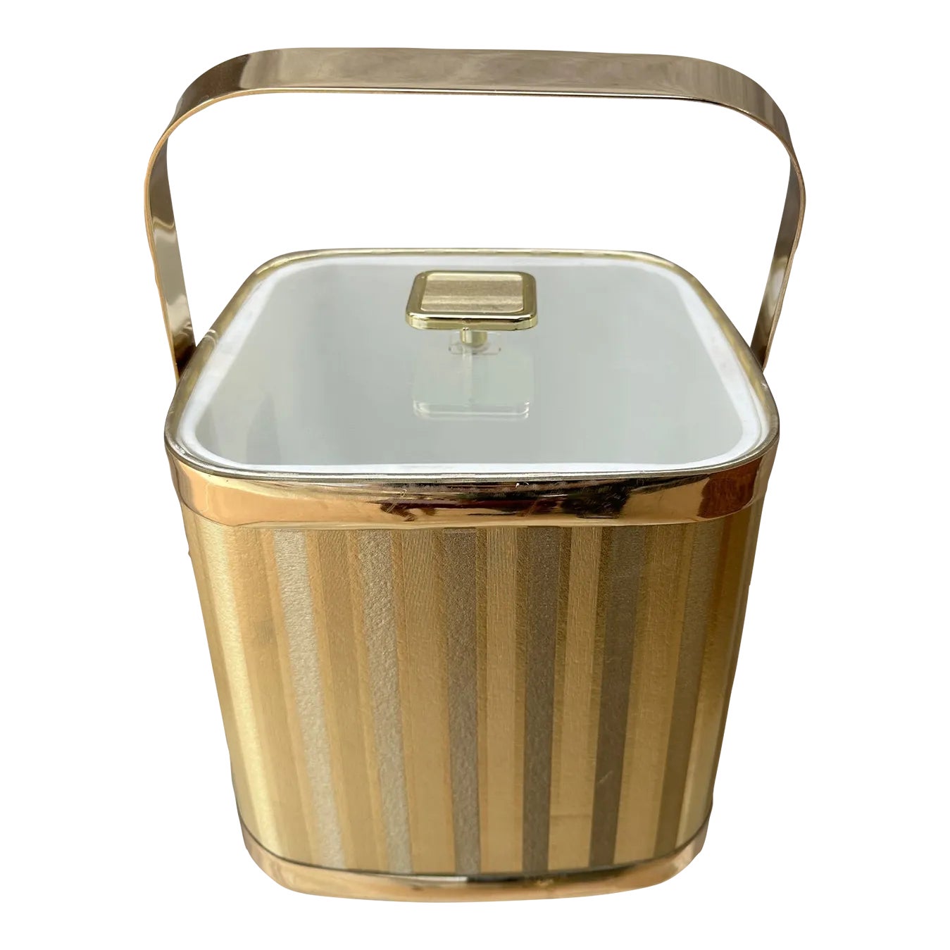 Vintage Culver Gold Striped Ice Bucket | Chairish
