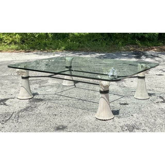 Vintage Boho Carved Tiger Coffee Table | Chairish
