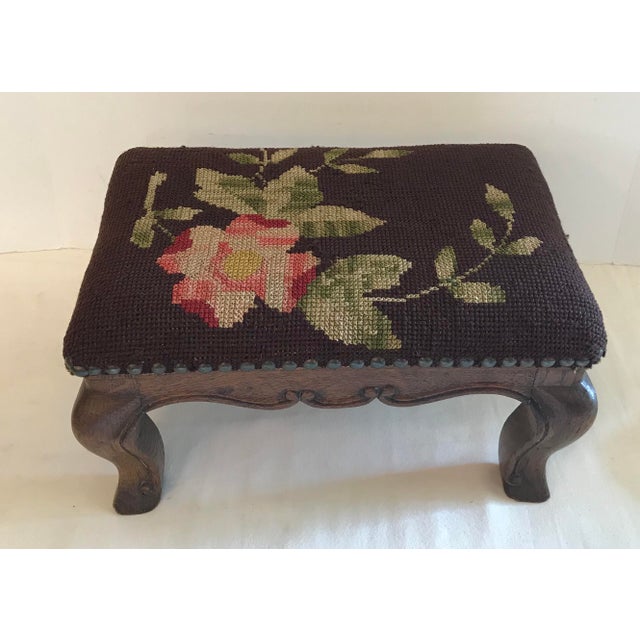 Vintage French Needlepoint Stool | Chairish