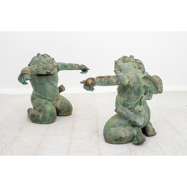 Bronze Winged Cherub Side Table Base | Chairish