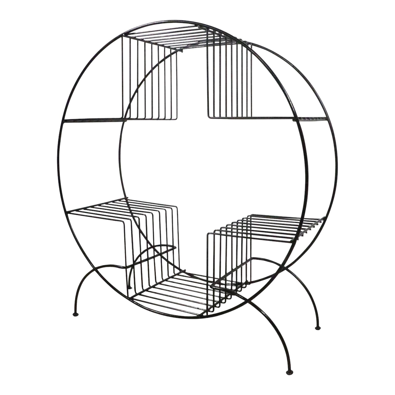 Circular Mid Century Wire Plant Stand | Chairish