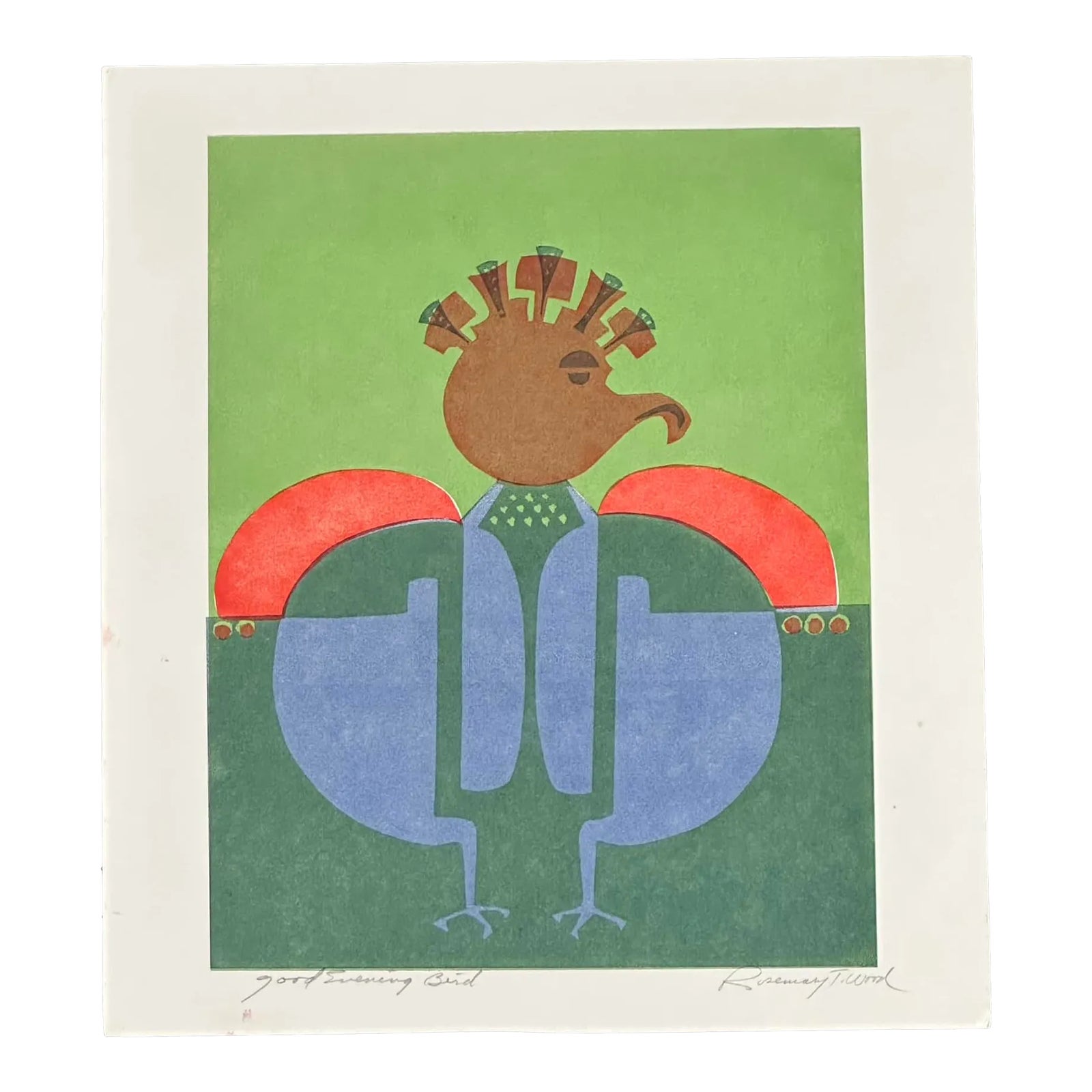 Good Evening Bird Vintage Serigraph | Chairish