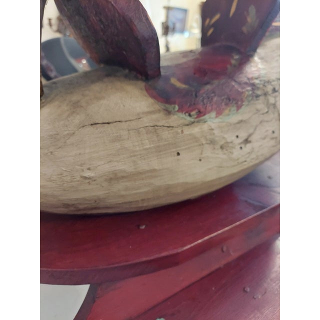 1950s Vintage Hand Painted Kids Swan Rocking Chair | Chairish