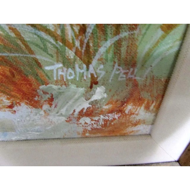 Thomas Pell Framed Canvas Beach Oil Painting | Chairish
