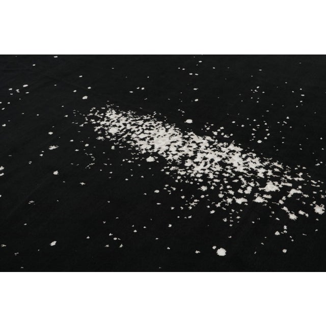 Rug & Kilim’s Abstract Rug in Black With White Painterly Patterns ...