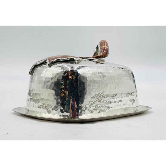 1980s Emilia Castillo Silver Plated “Maple Leaf” Jasper Inlay Covered ...