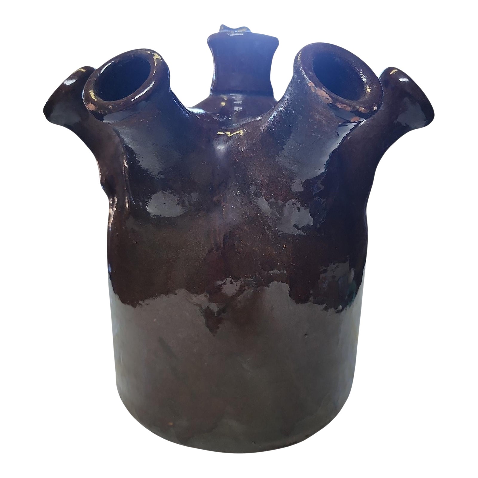 Vintage Five Spout Georgia Studio Pottery Monkey Jug | Chairish