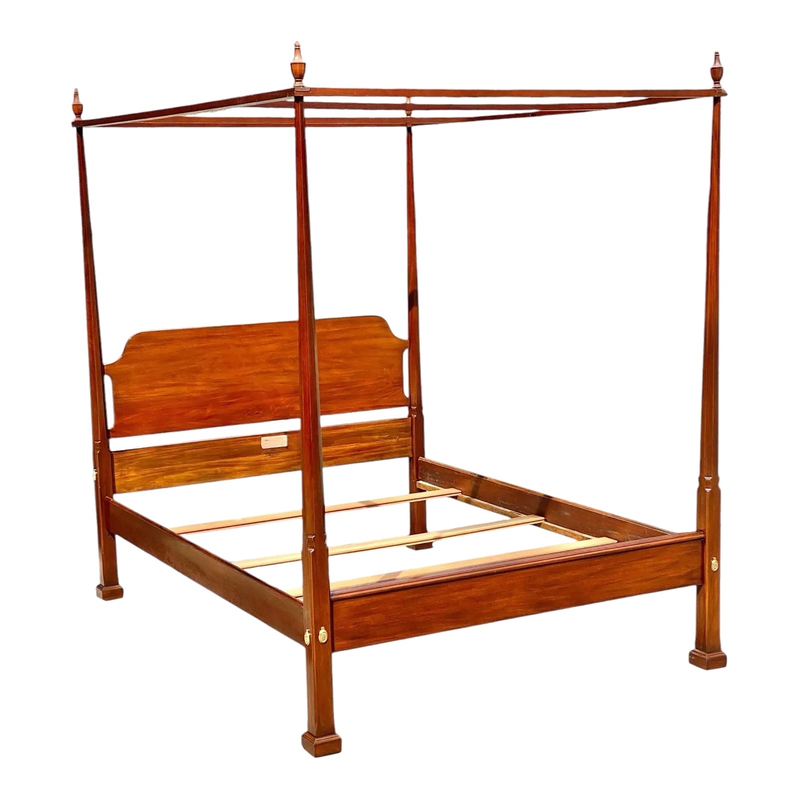 Vintage Henkel Harris Mahogany Queen Size Four Post Canopy Bed / Tester ...