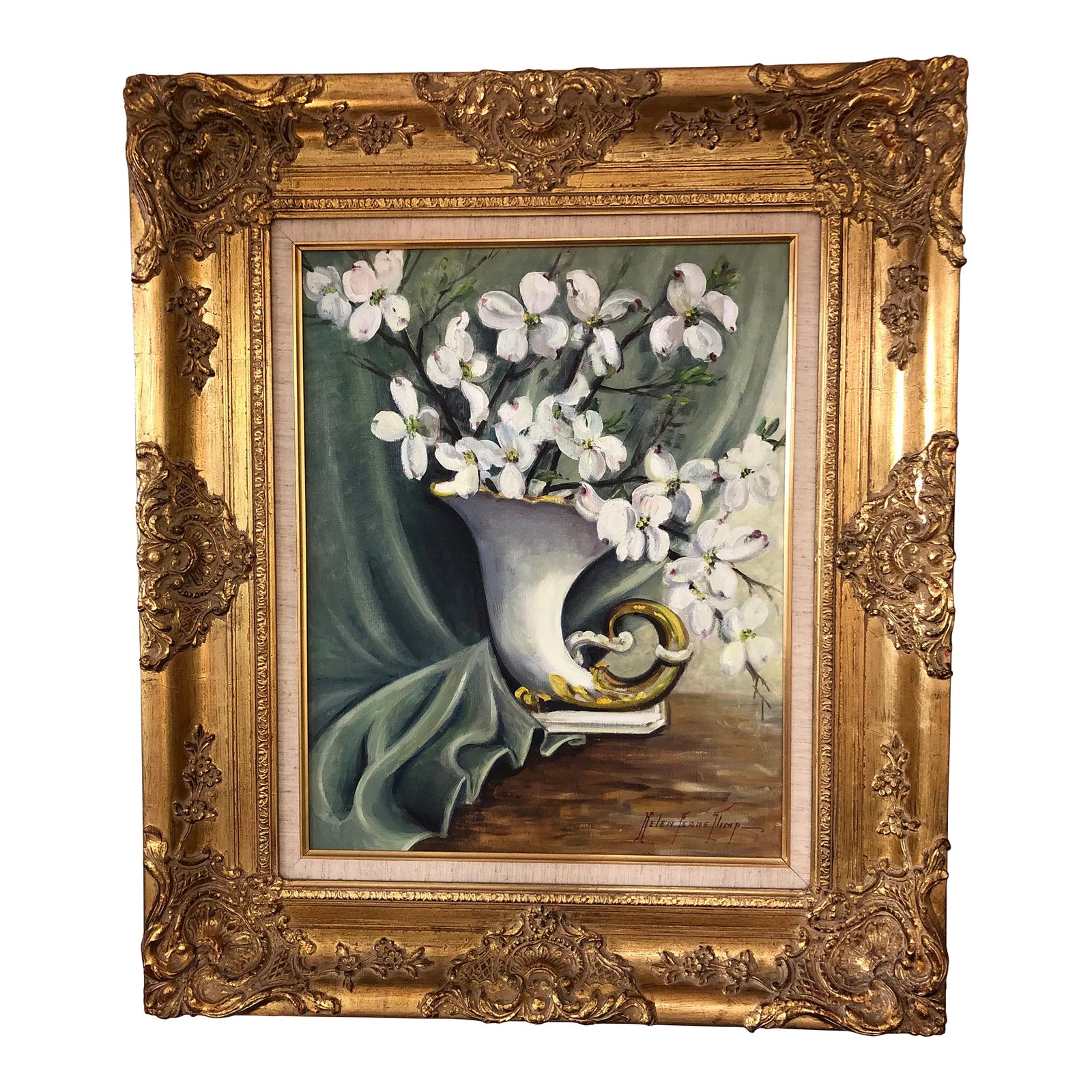 Original Oil Painting by Helen Ferne Slimp in Ornate Gilded Frame ...