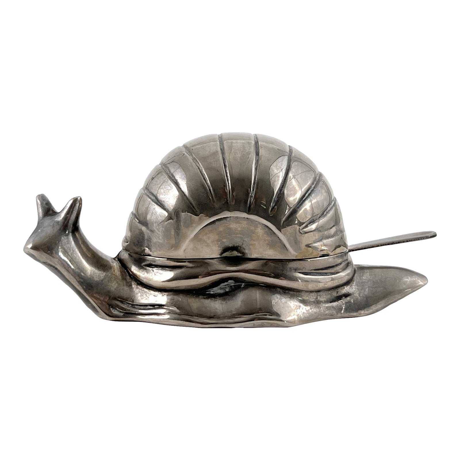 Vintage 1960s French Silver-Plated Snail Butter Dish With Glass Insert ...
