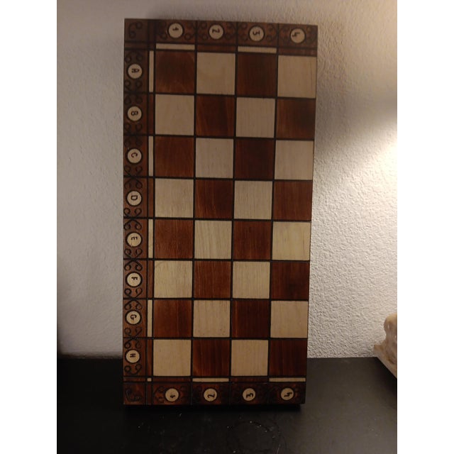 1980s Large Handmade European Full Foldable Wooden Chess Set Board ...
