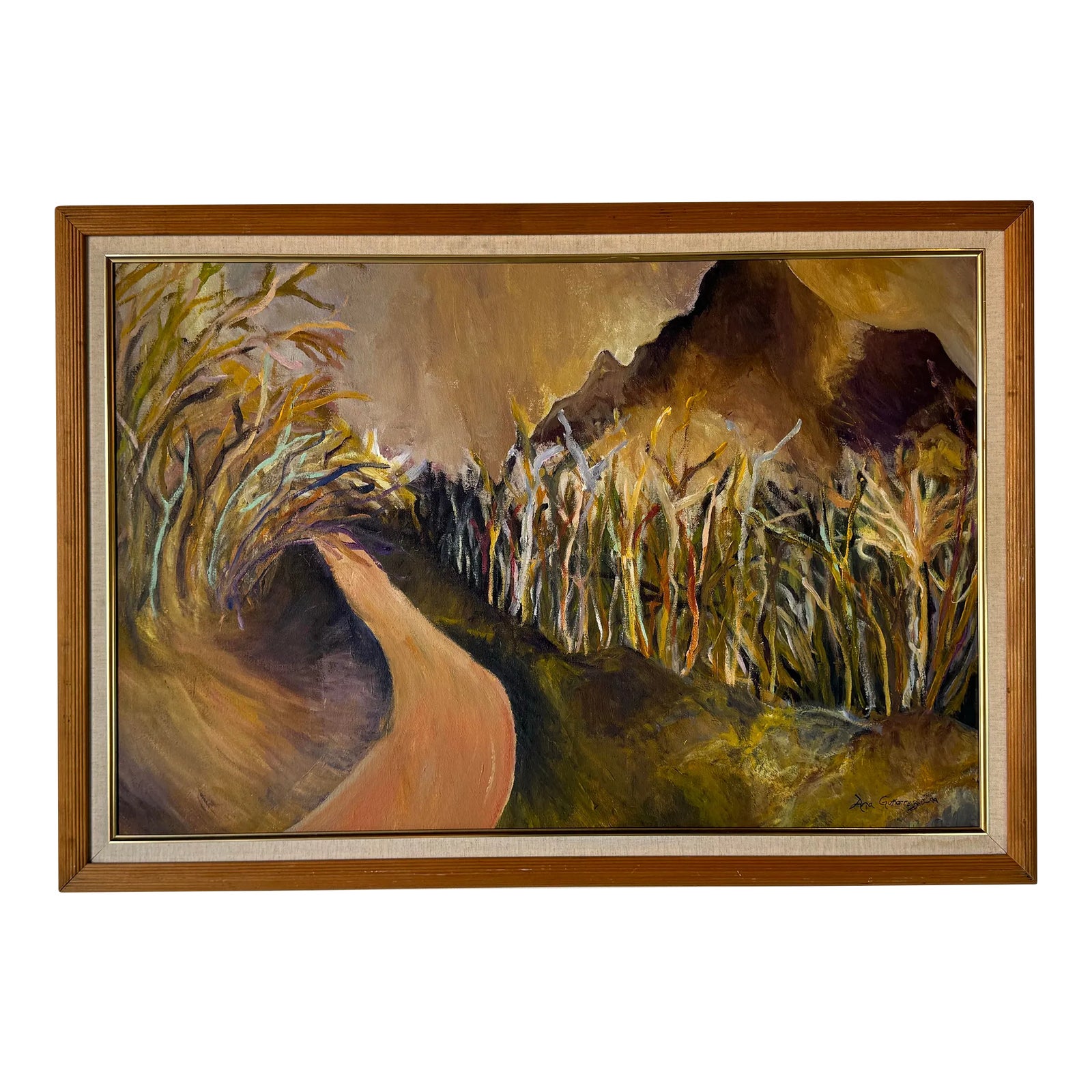 1990's Ana Gutierrez Impressionist Landscape Painting, Framed | Chairish