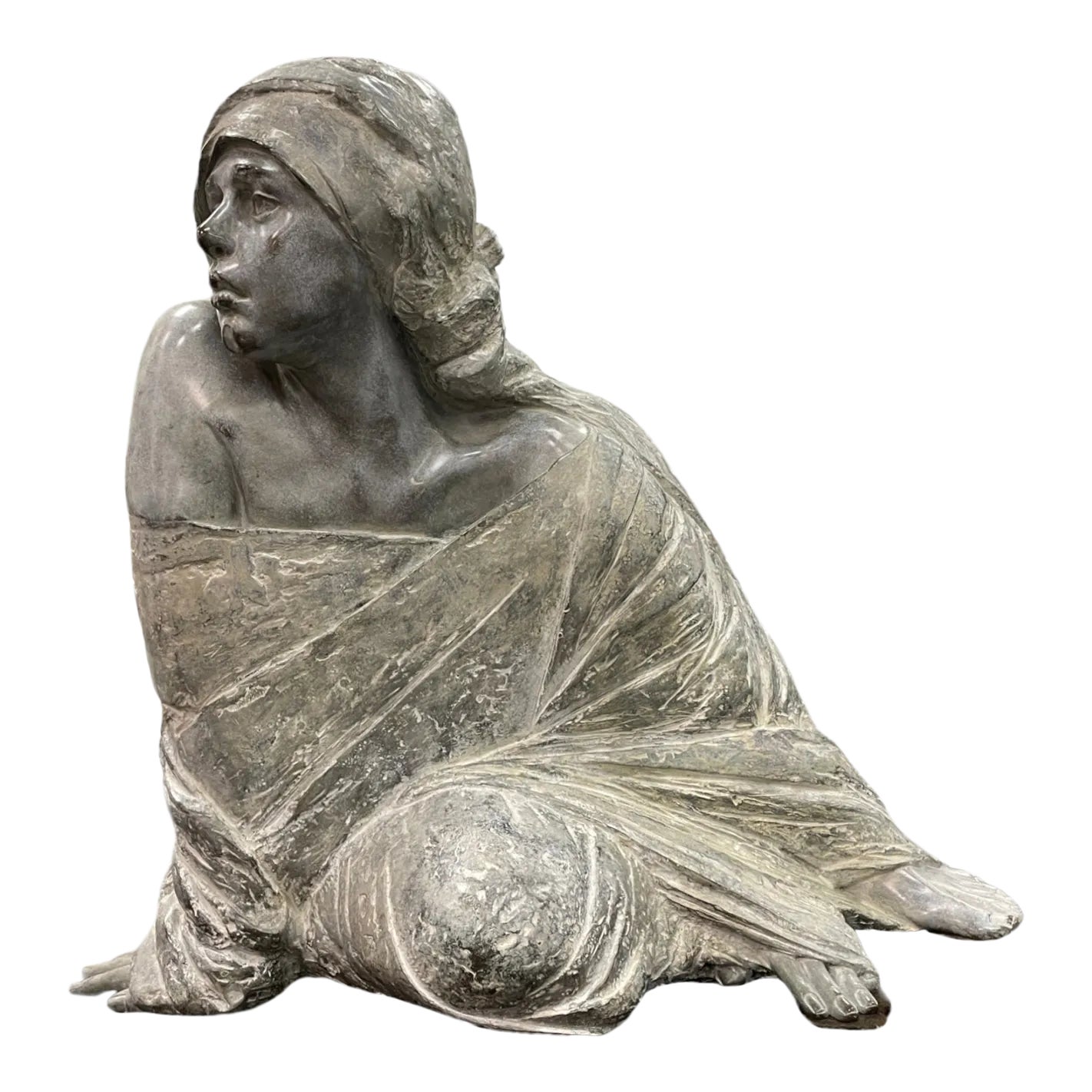Bronze Figurative Sculpture "Rebecca (Seated Woman)" | Chairish