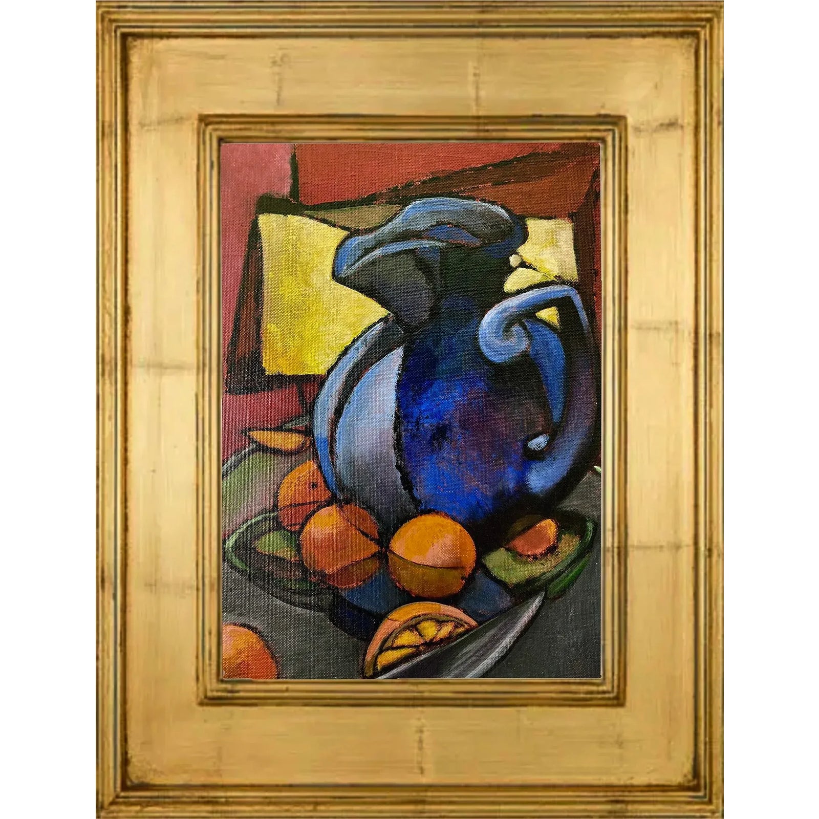 Fauvist Still Life Painting With Pitcher and Oranges | Chairish