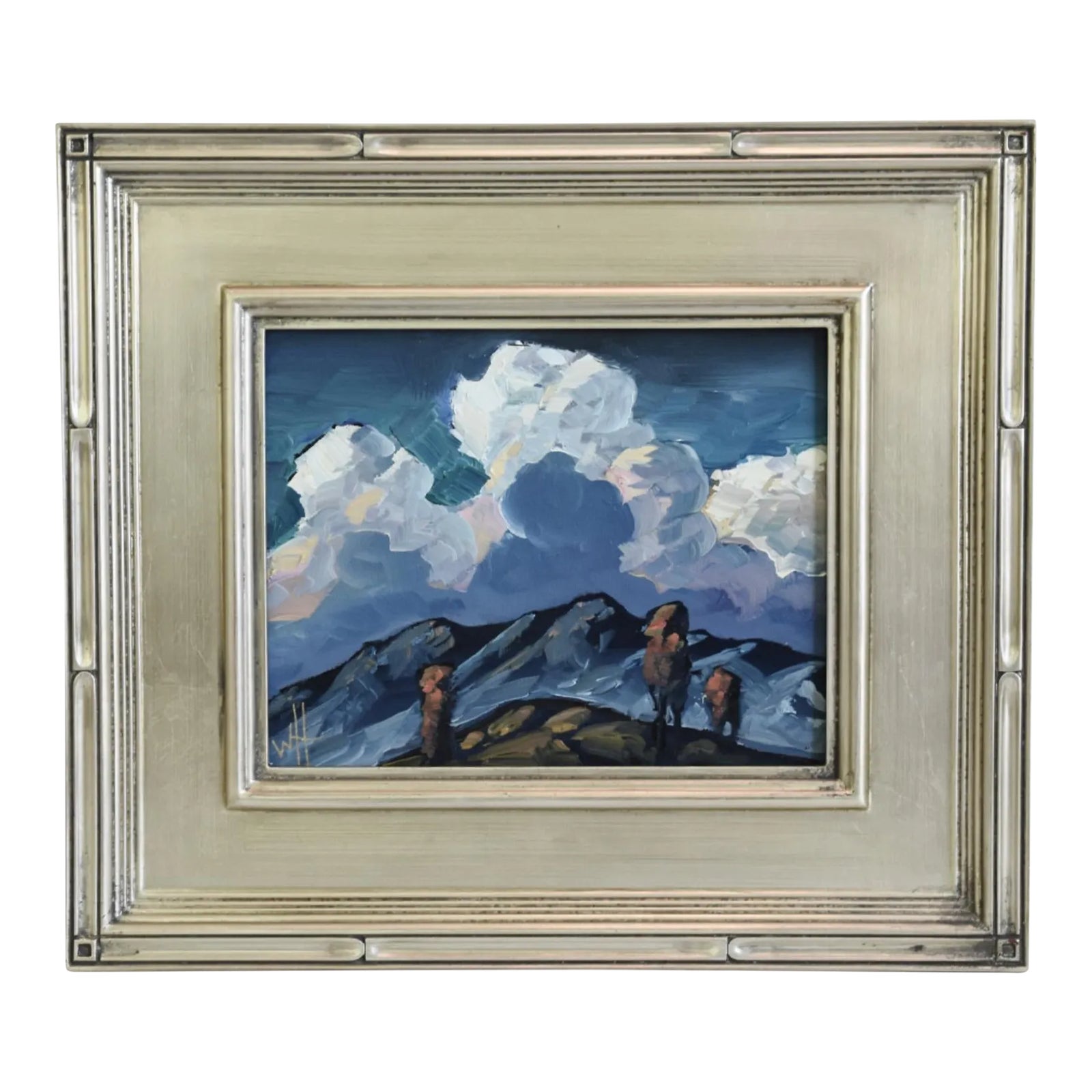 William Hawkins Majestic Skies and Mountainous Landscape Oil Painting ...