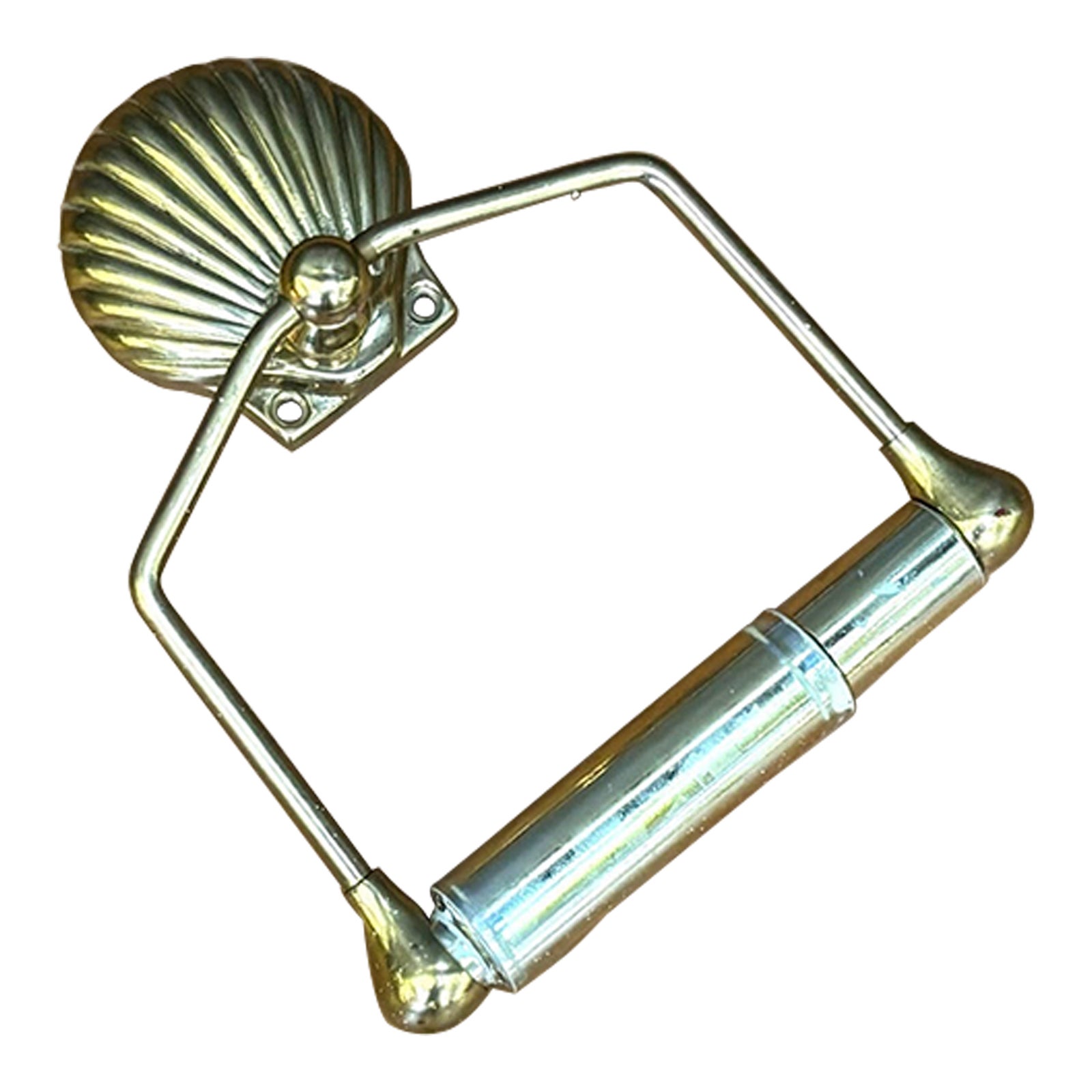Gatco 1980s Solid Brass Shell Toilet Paper Holder | Chairish
