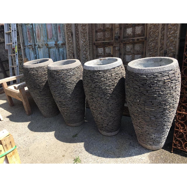 Slate Stacked Planter Pot | Chairish