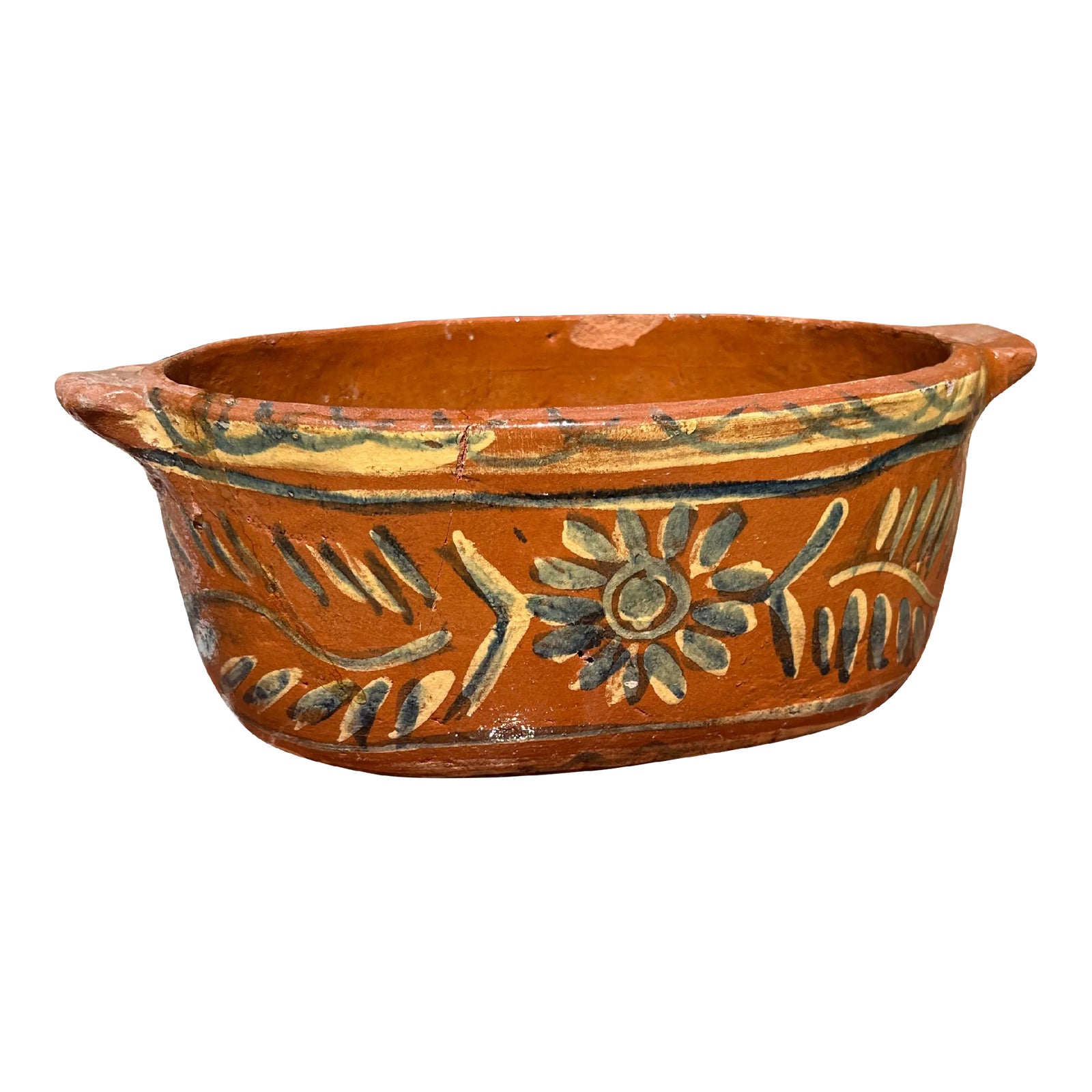 1970s Heavy Pottery Bowl With Sun Details | Chairish