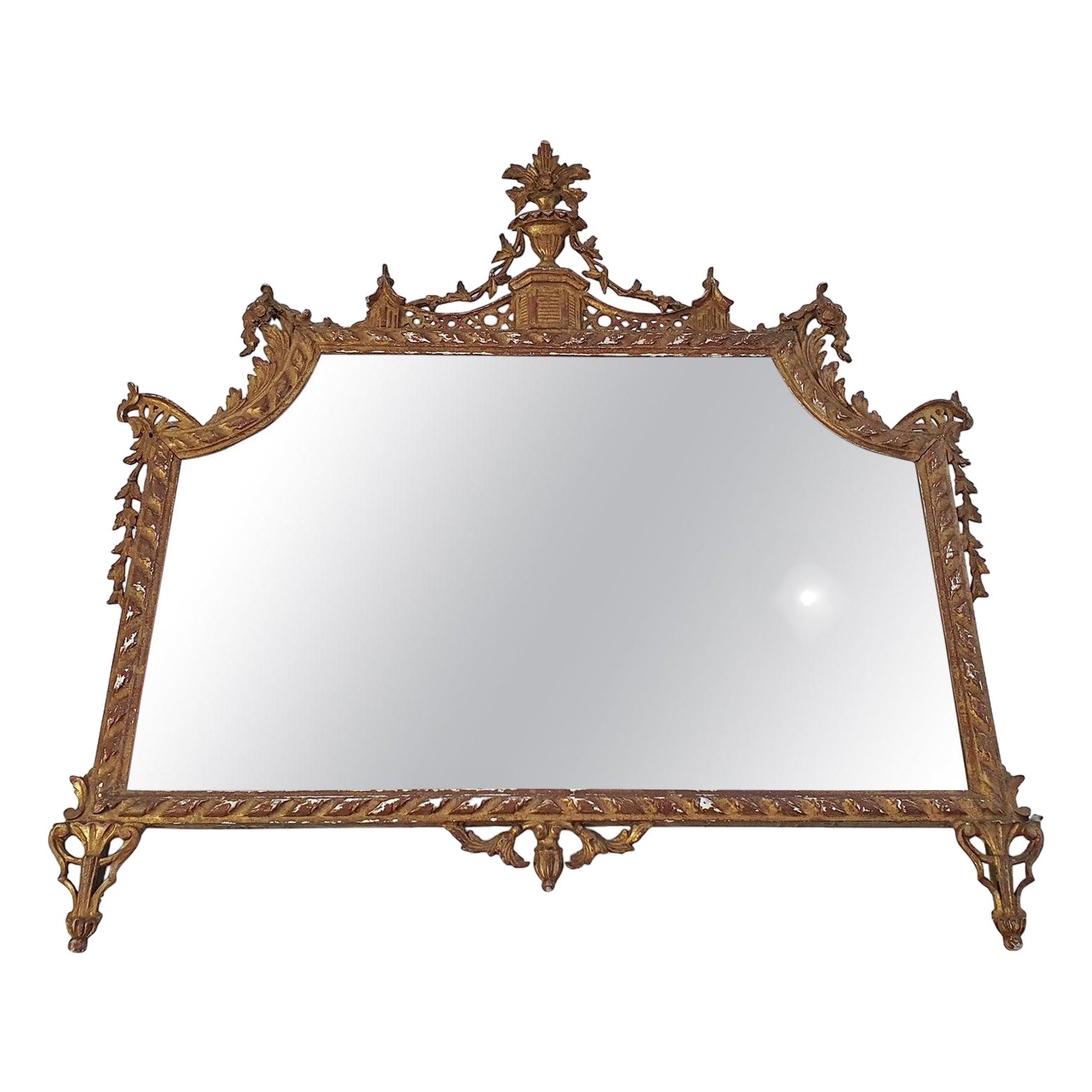 Italian Guilded Mantle Mirror, 1930s | Chairish