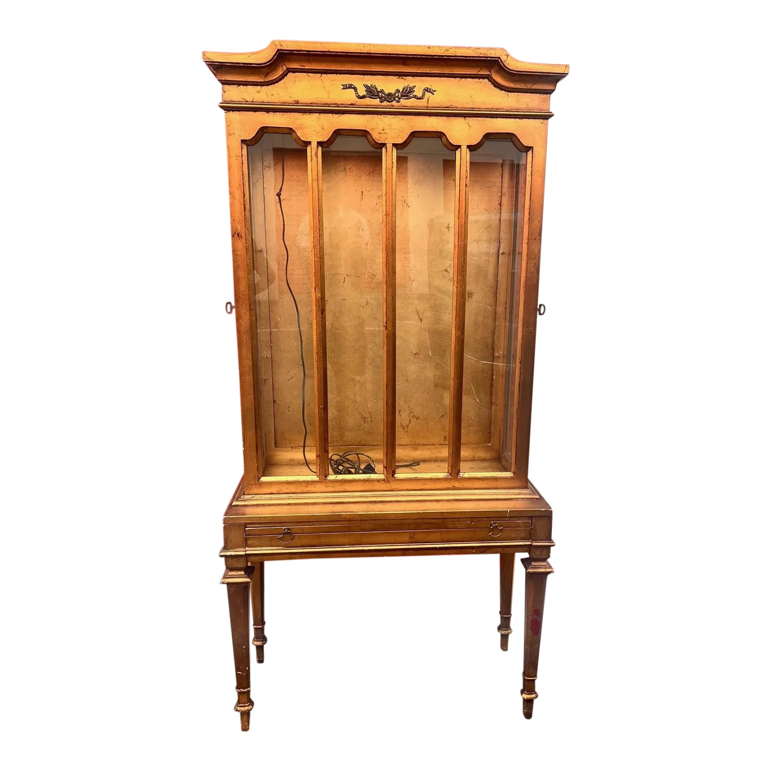 Early 1900s Weiman Italian Gilded Display Cabinet | Chairish