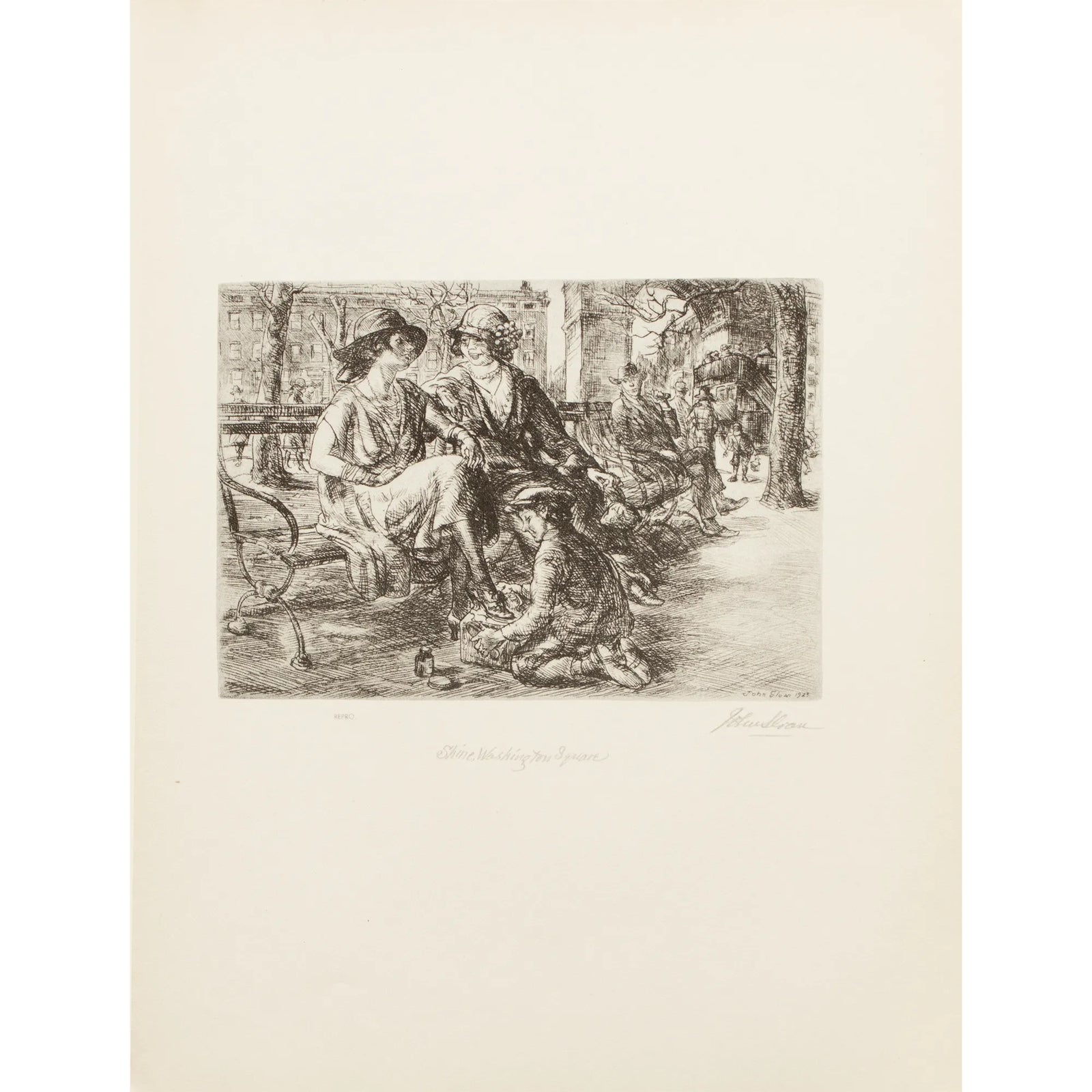 1939 After John Sloan "Shine, Washington Square", First Edition Period ...
