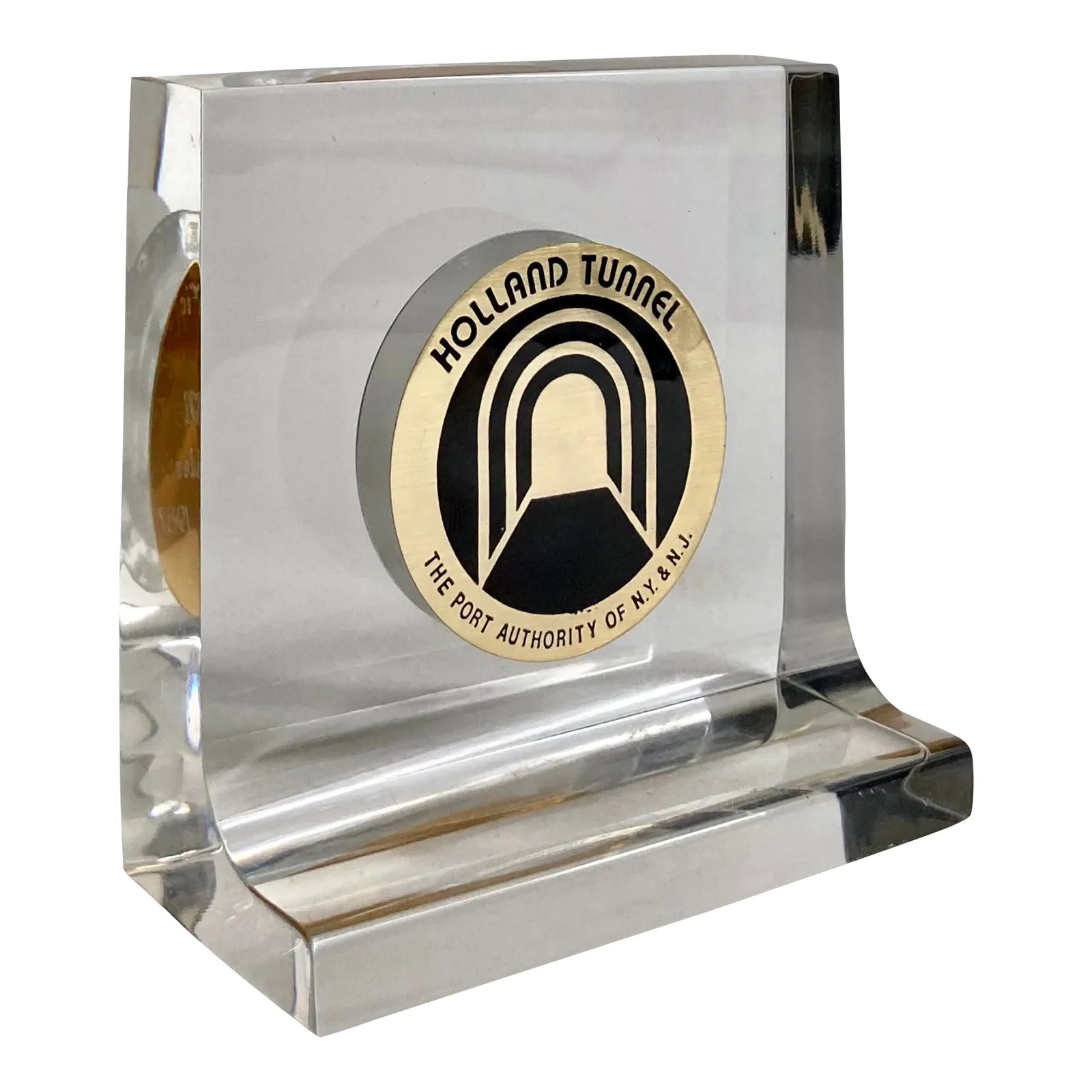 1987 Holland Tunnel "Record Traffic Hour" Lucite Trophy | Chairish