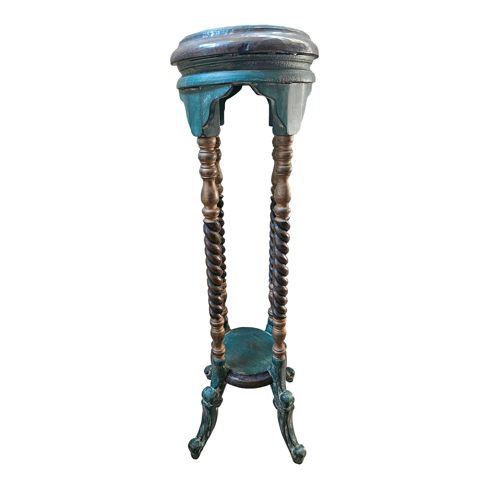 Late 20th Century Barley Twist Plant Stand | Chairish