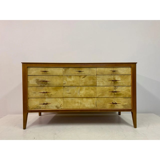 Italian Parchment and Cherrywood Chest of Drawers, 1950s | Chairish