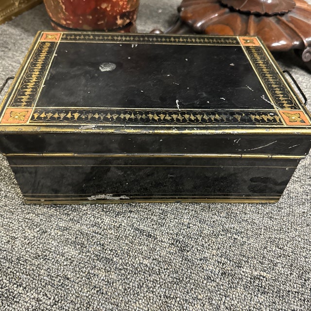 Early 20th Century Antique Metal Cash Box | Chairish