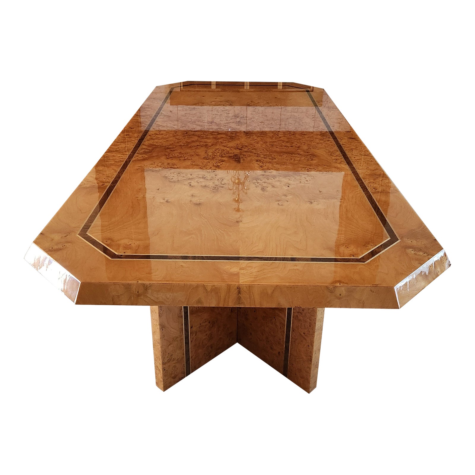 1970s Burl Wood Dining Table | Chairish