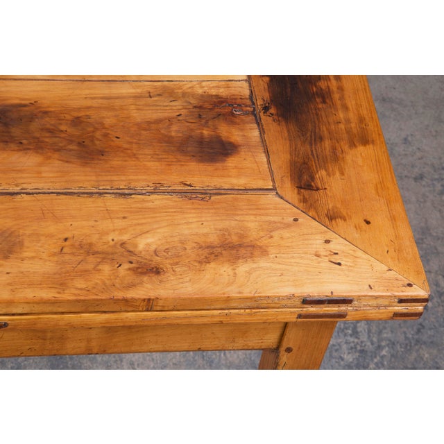 Antique Country French Farmhouse Maple Extendable Kitchen Harvest Table ...