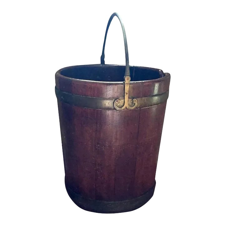 1790 English George III Period Mahogany Bucket with Brass Banding ...