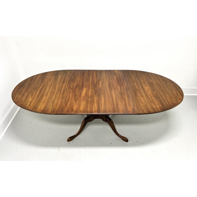 Statton Oxford Cherry Queen Anne Birdcage Pedestal Dining Table | Chairish