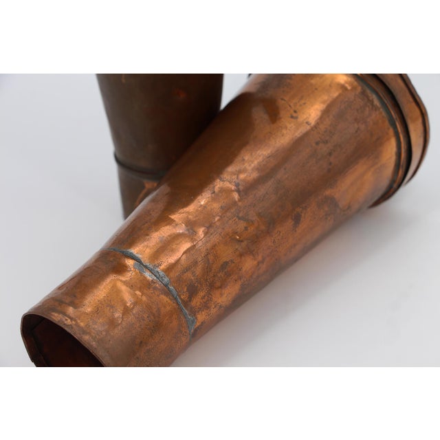 19th Century Antique Copper Pair of Cone Shaped Boxes | Chairish