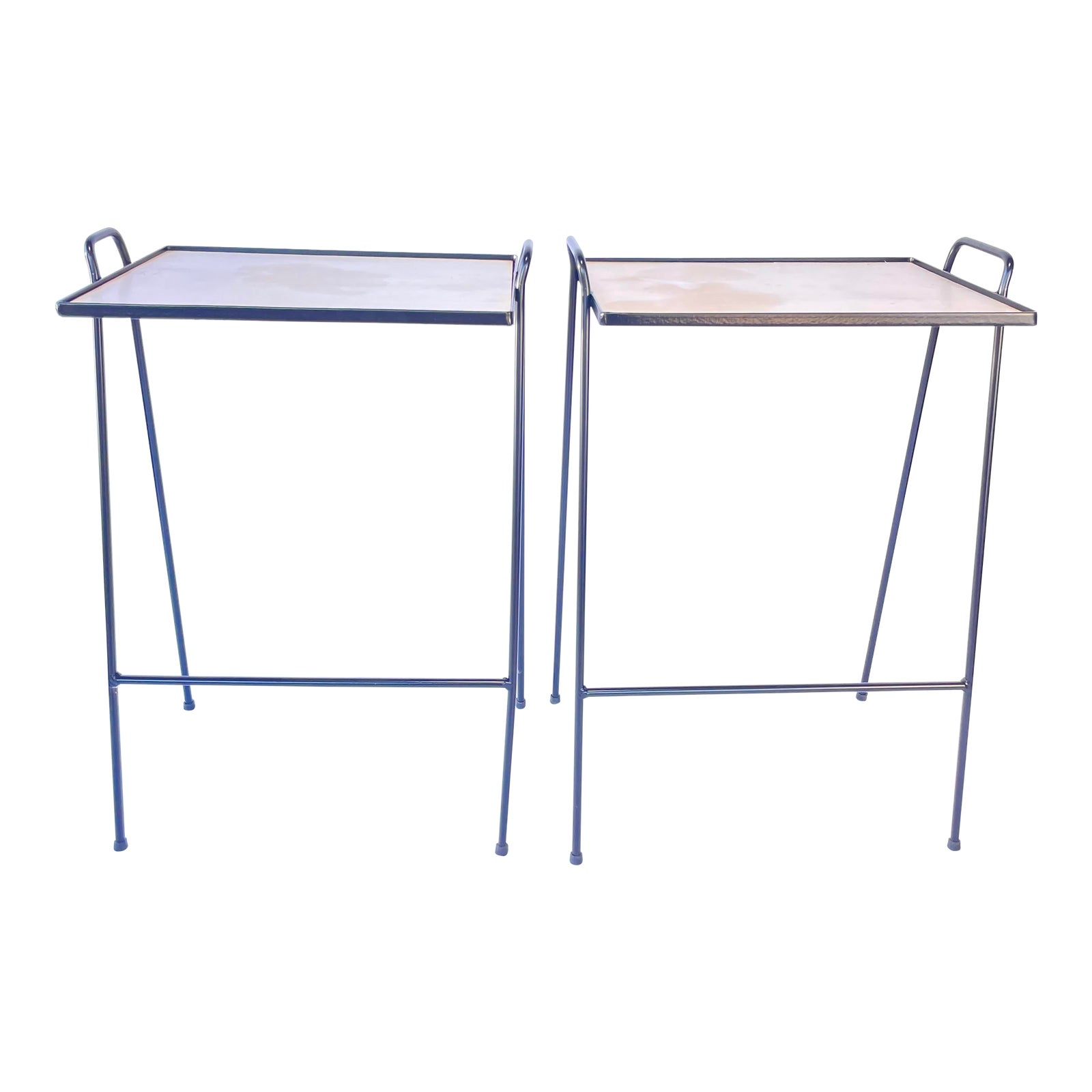 1960s Pair of Mid-Century Hairpin Stacking Side Tables | Chairish