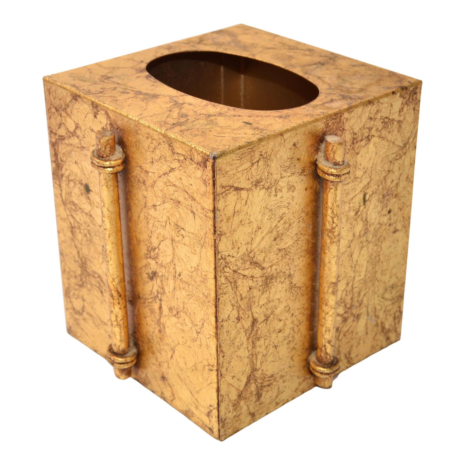 Vintage 1970s Boho Chic Gold Patina Steel Hand-Crafted Tissue Box Cover ...