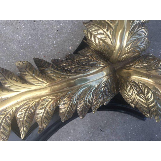 Vintage Brass Palm Tree Coffee Cocktail Table | Chairish