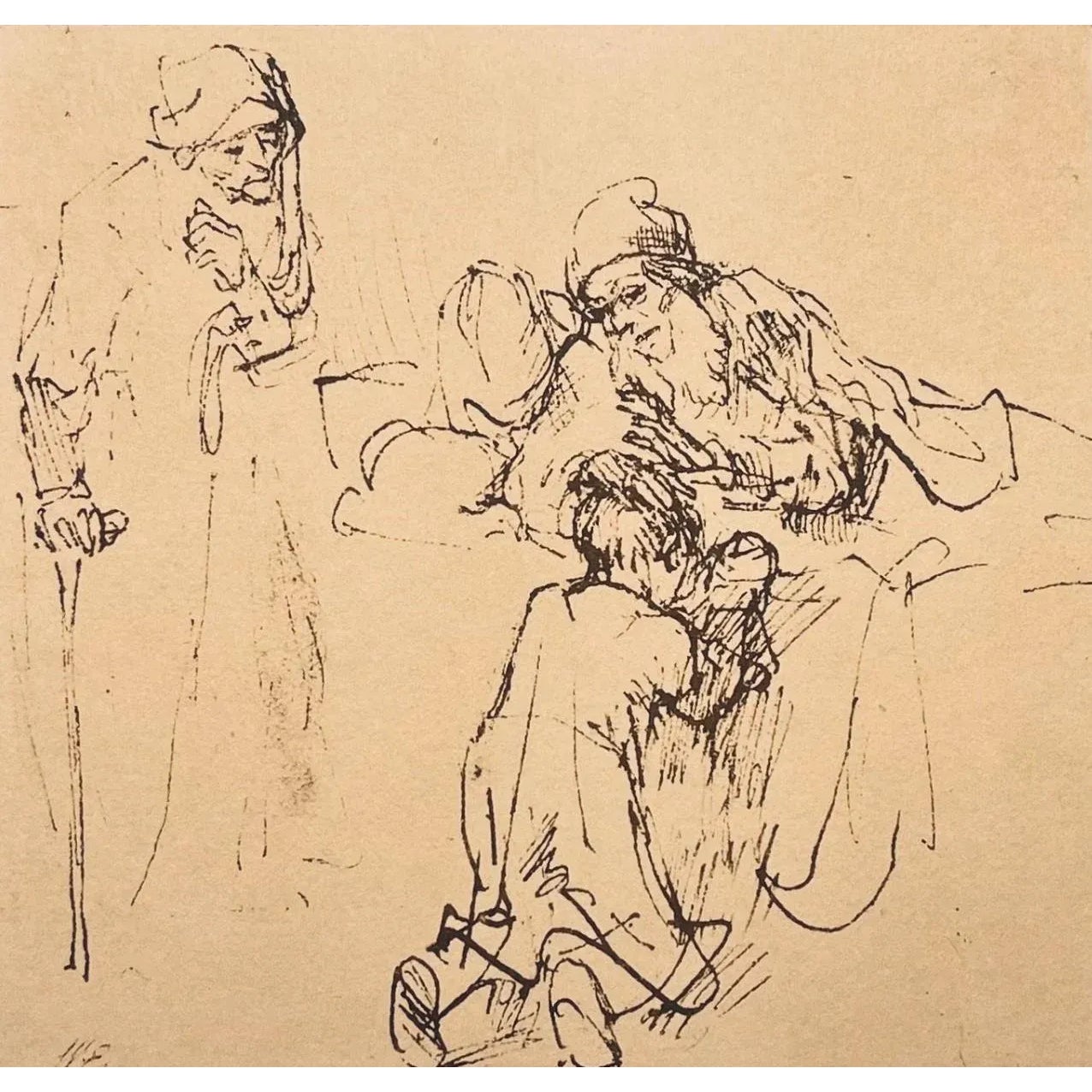 Rembrandt Van Rijn, Isaac Blessing Jacob, Drawings for the Bible, 1947 ...