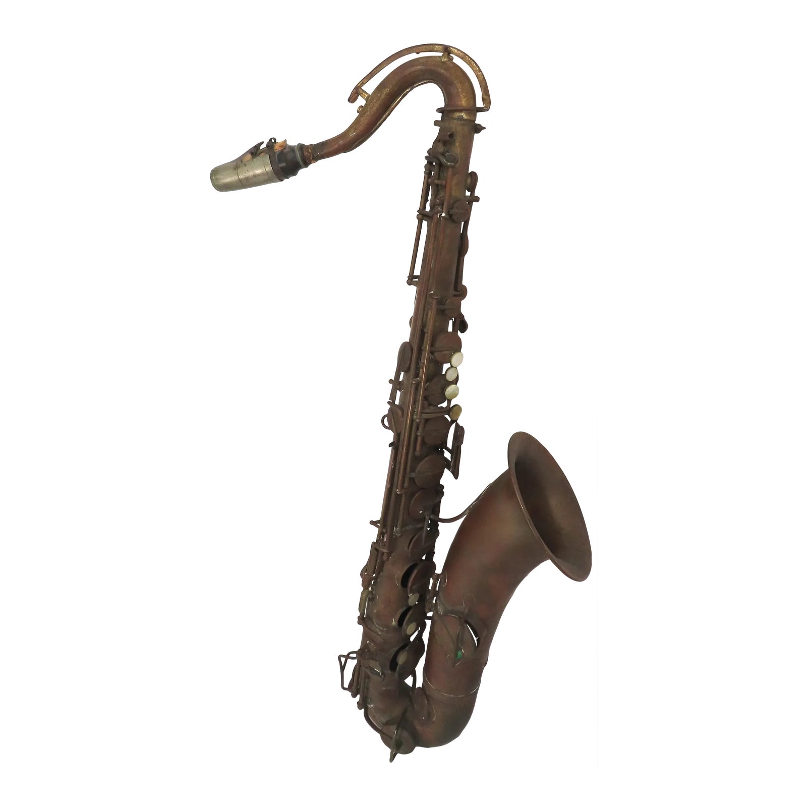 Antique Large Rustic Brass Tenor Saxophone by Buffet Crampon Cie in ...