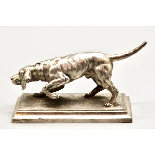 1900 Silver Plate Model of a Pointer Dog | Chairish