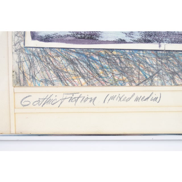 Vintage 1970’s David Haberman “Gothic Fiction” Mixed Media Painting ...