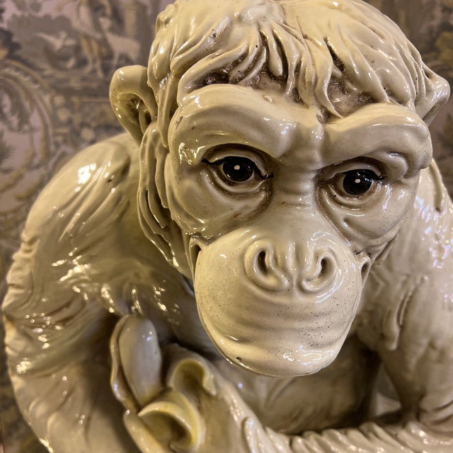 Late 20th Century Vintage Plaster Monkey Statue | Chairish