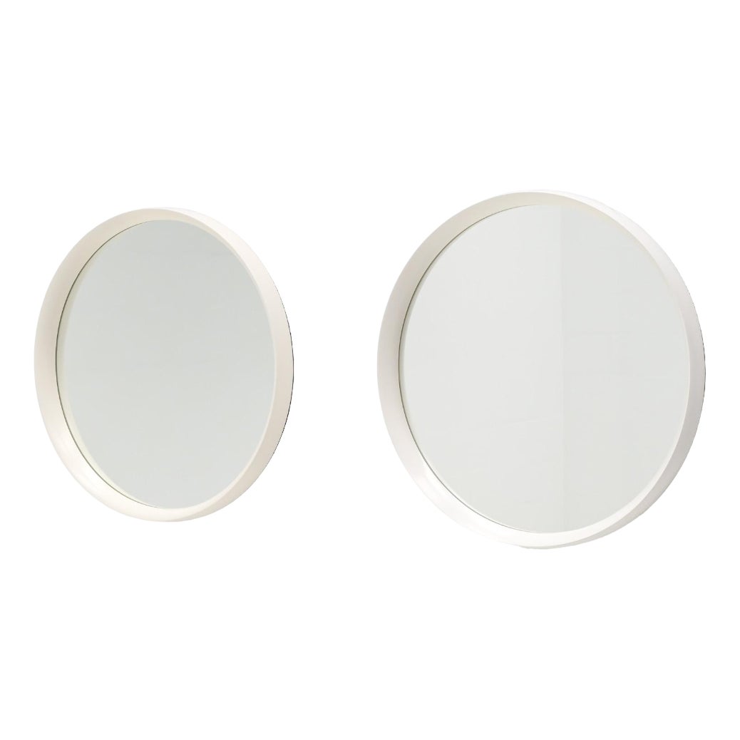 Minimalist White Round Mirror, 1970s | Chairish