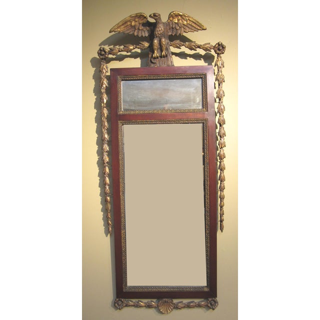 Late 19th Century Federal Style Carved Giltwood Pier Mirror | Chairish