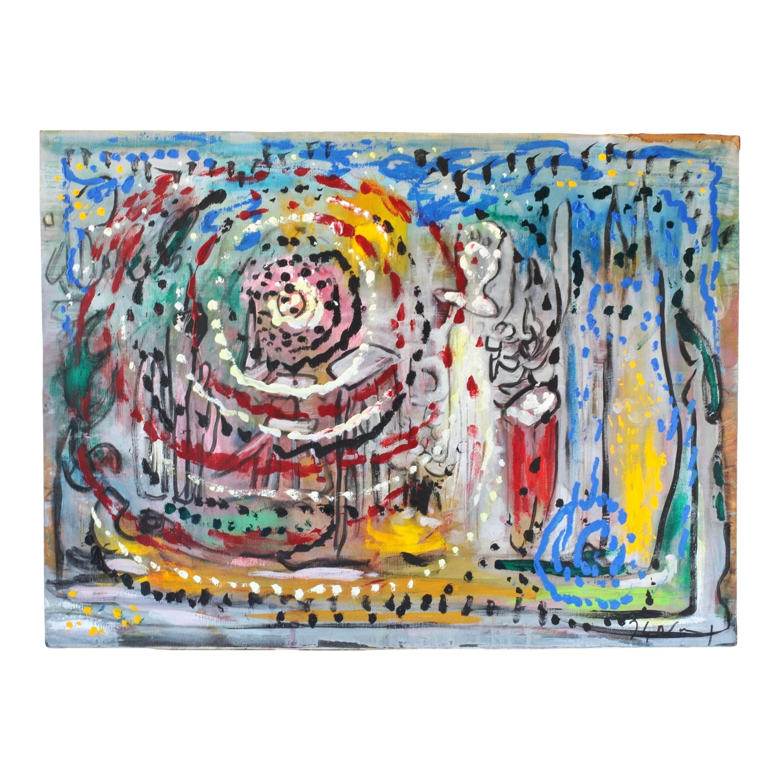 French Abstract Expressionist Painting | Chairish