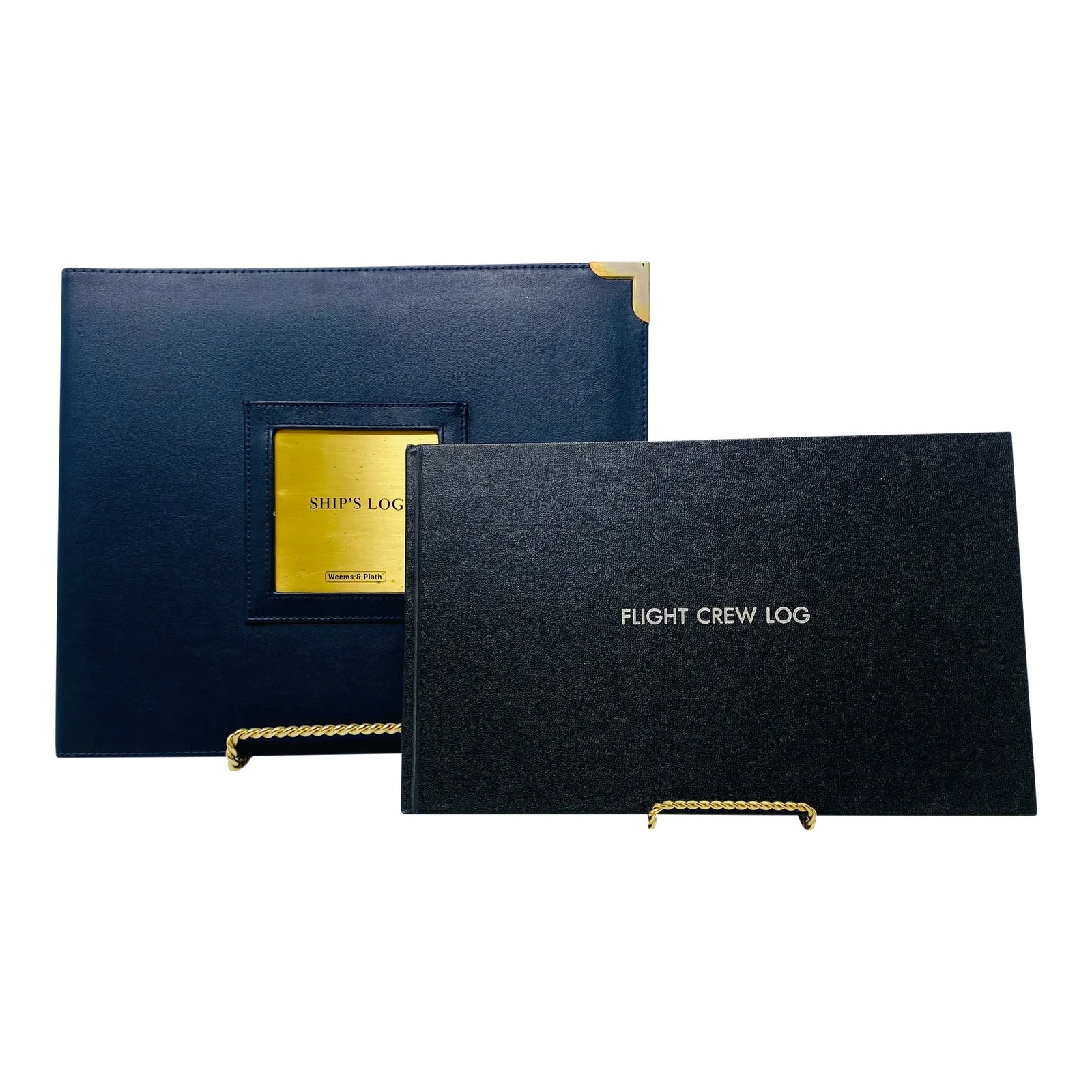 1980's Weems & Plath Yacht Log Book With Leather Cover Brass Corners ...