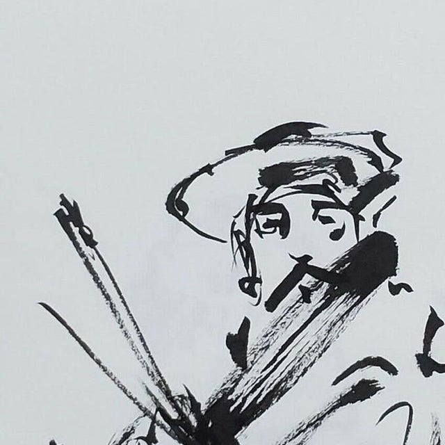 Contemporary Expressionist Style Figurative Ink Drawing by Jose ...