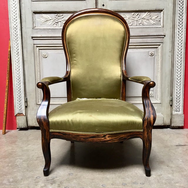 19th Century French Faux Rosewood Voltaire Chair | Chairish