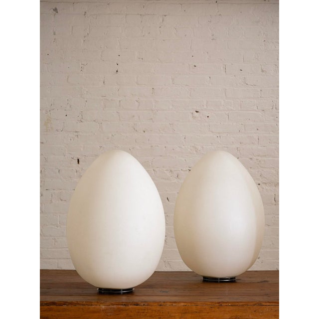 Large Molded Plastic Egg Form Lamp | Chairish