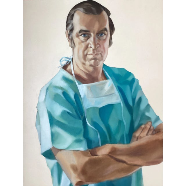 Vintage Mid Century Modern Realistic Surgeon / Doctor Framed Painting ...